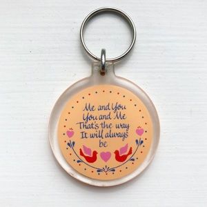 Vintage | Accessories | Sweet Vintage Pink Romantic Poem Keychain ...